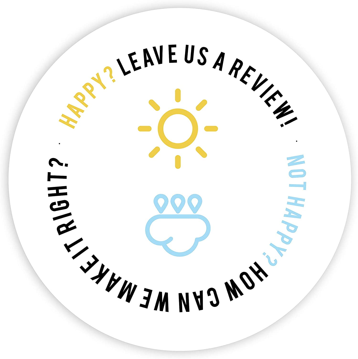 Koyal Wholesale Round Small Business Labels, Happy? Leave Us A Review ...
