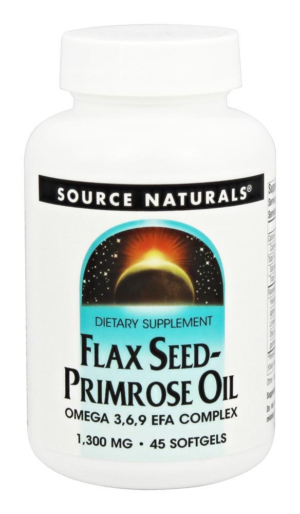 Source Naturals - Flax Seed-Primrose Oil 1300 mg. - 45 Softgels ...