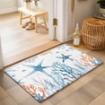 Blue Coral Starfish Jellyfish on White Rectangle Rug 2'x3' Ocean Marine ...