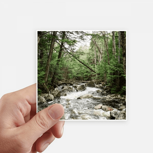 Water Stream Science Nature Scenery Sticker Square Waterproof Stickers ...