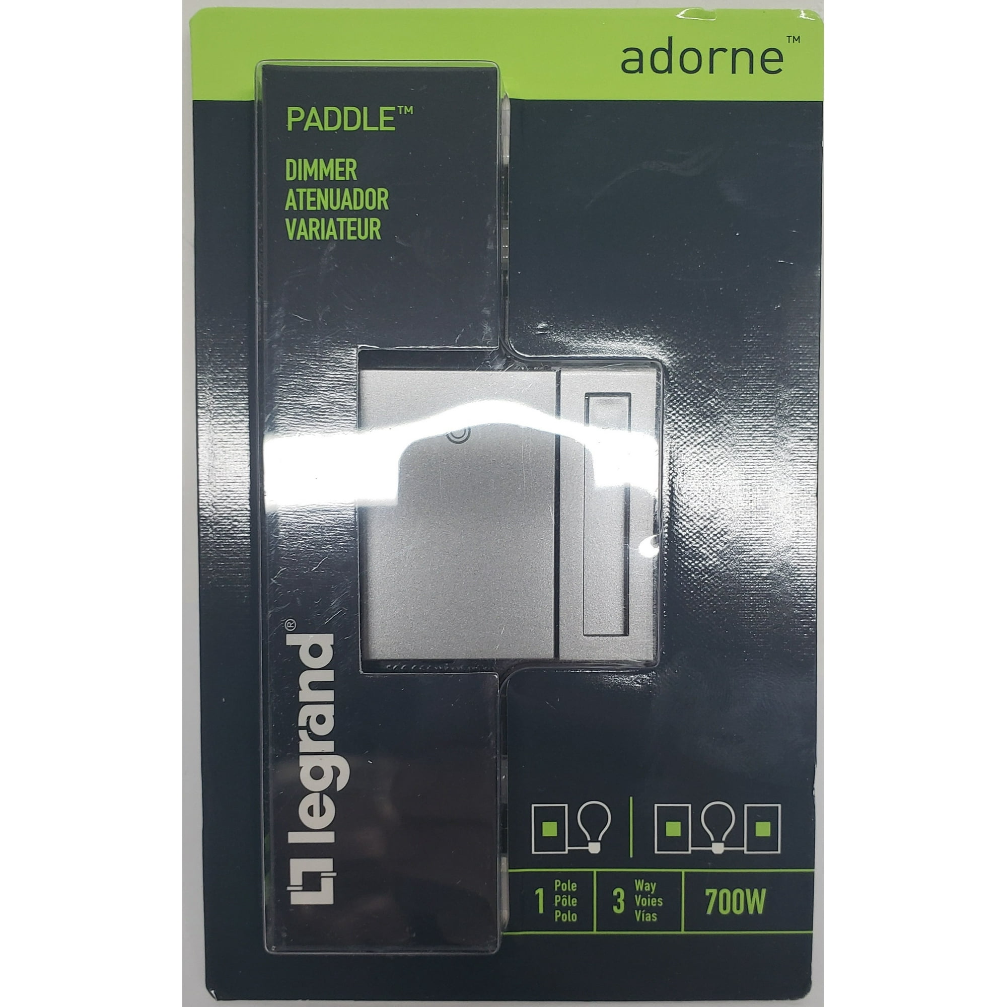 Click here for Legrand Adorne Magnesium Paddle Dimmer 700w 3-Way... prices