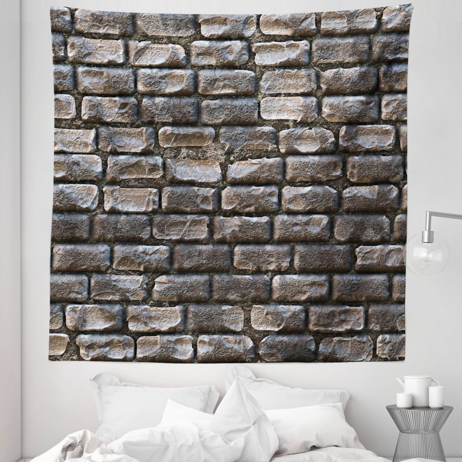 Cobblestone Tapestry, Stained Rectangular Pavement Stones and Decayed ...