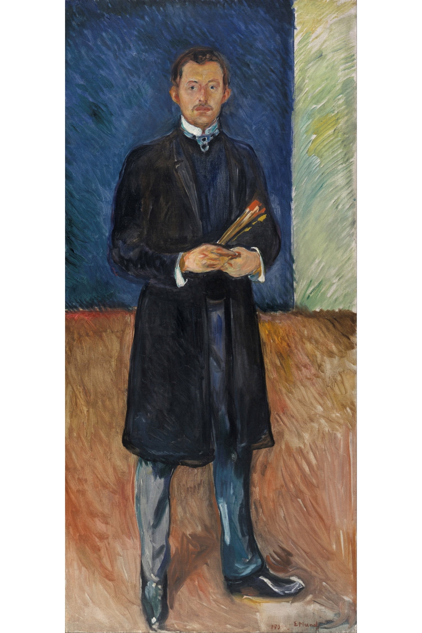 24x36 gallery poster, Edvard Munch Self-Portrait with Brushes, 1904 ...