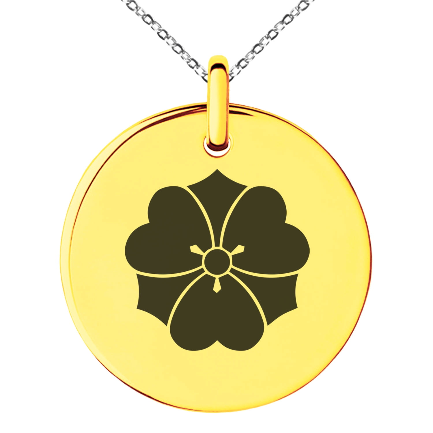 Stainless Steel Sakai Samurai Crest Engraved Small Medallion Circle ...