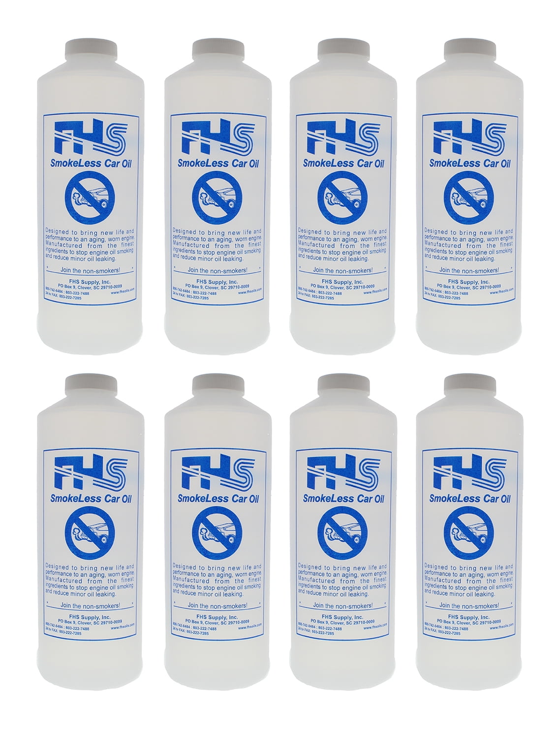 FHS SmokeLess Car Oil, High Performance Blend for Worn Engines, 1 Qt, 8 ...