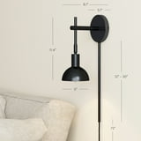 Nathan James Tamlin Wall Mounted Sconce 1-Light Fixture with Plugin and ...
