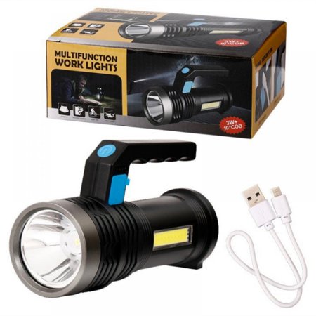 Bright Rechargeable Searchlight Handheld LED Flashlight Tactical ...