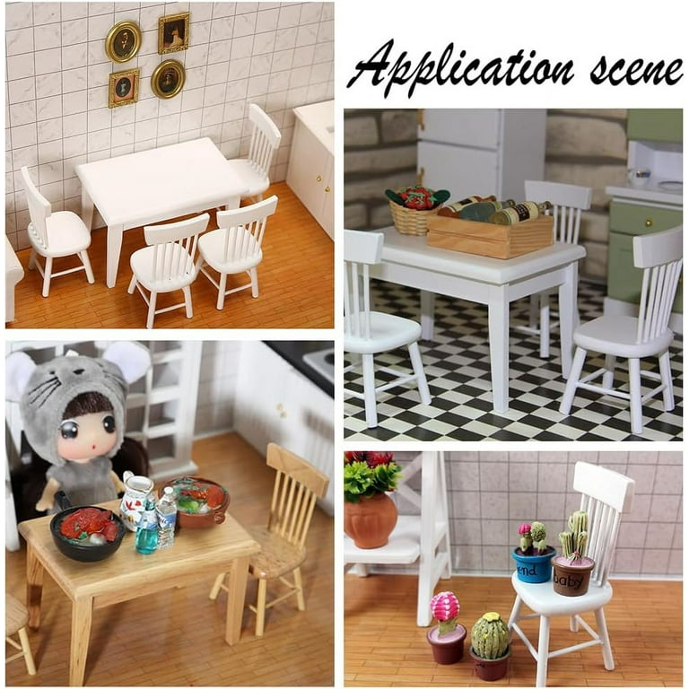 Dollhouse Miniature Chairs Mini School Furniture Set / Dollhouse