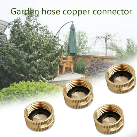 4 Pieces Garden Hose Brass Hose Cap with Cap; Female Washers 3/4-Inch ...