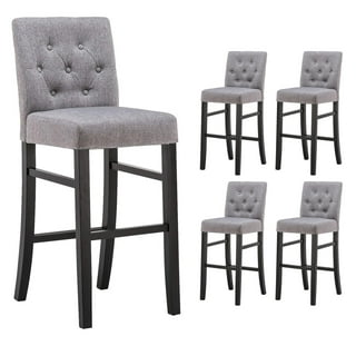 Homy Grigio Beige Fabric Tufted Modern Upholstered 24 inch Bar Stools ...
