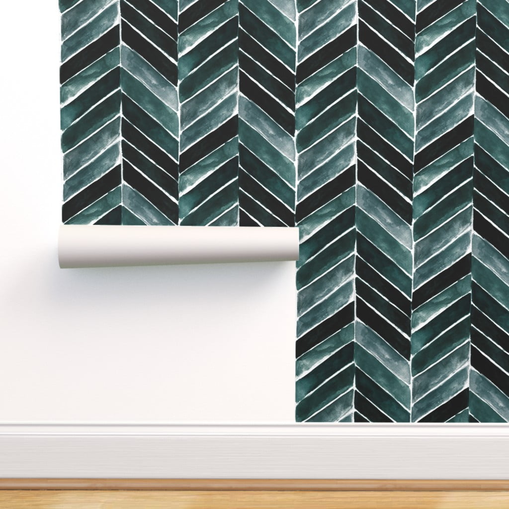 Teal And White Chevron Wallpaper