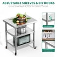Dextrus 30"X24" Stainless Steel Rolling Table with 3 Shelves for ...