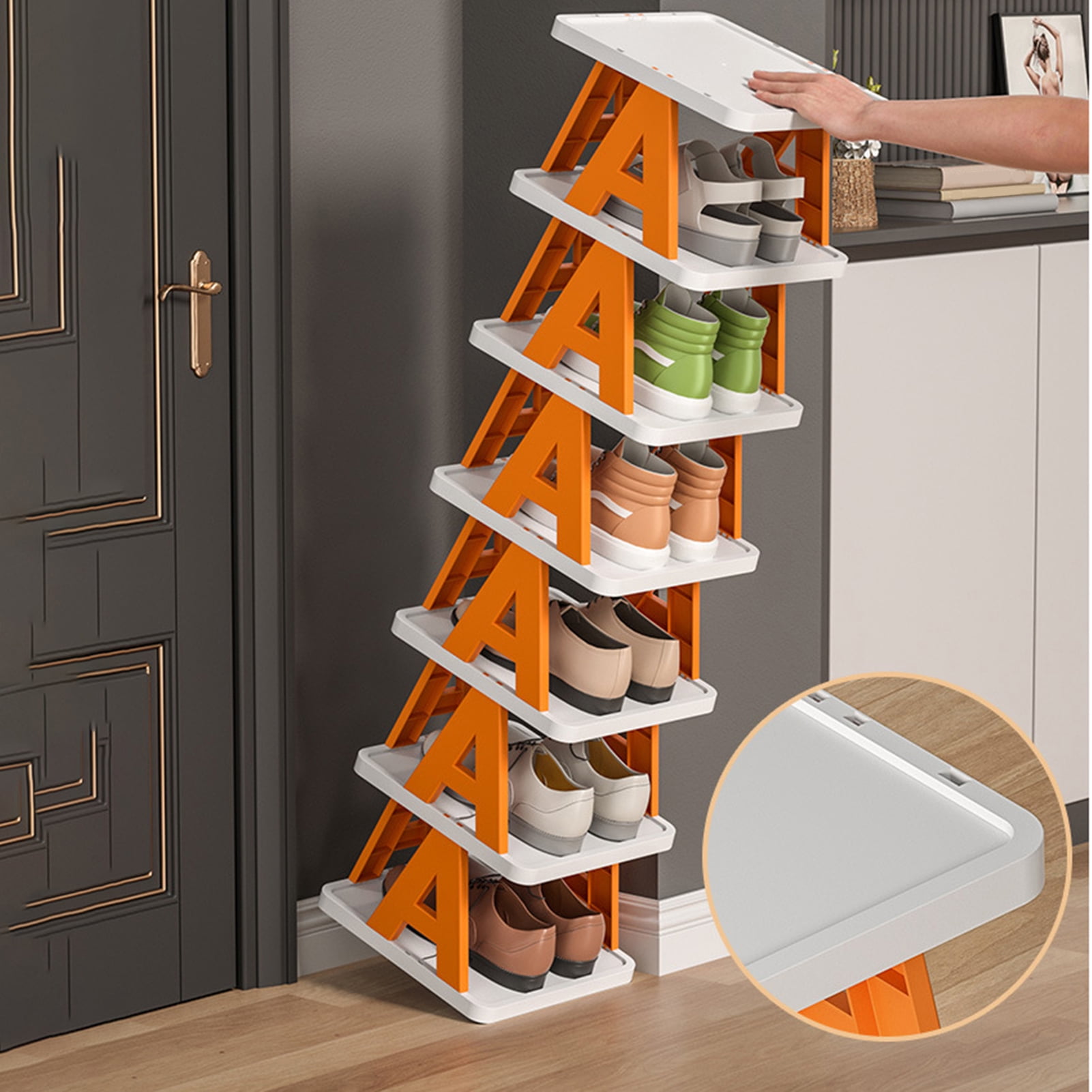 opvise 1 Set Shoe Rack Space-saving Stackable Multi-layer Simple ...