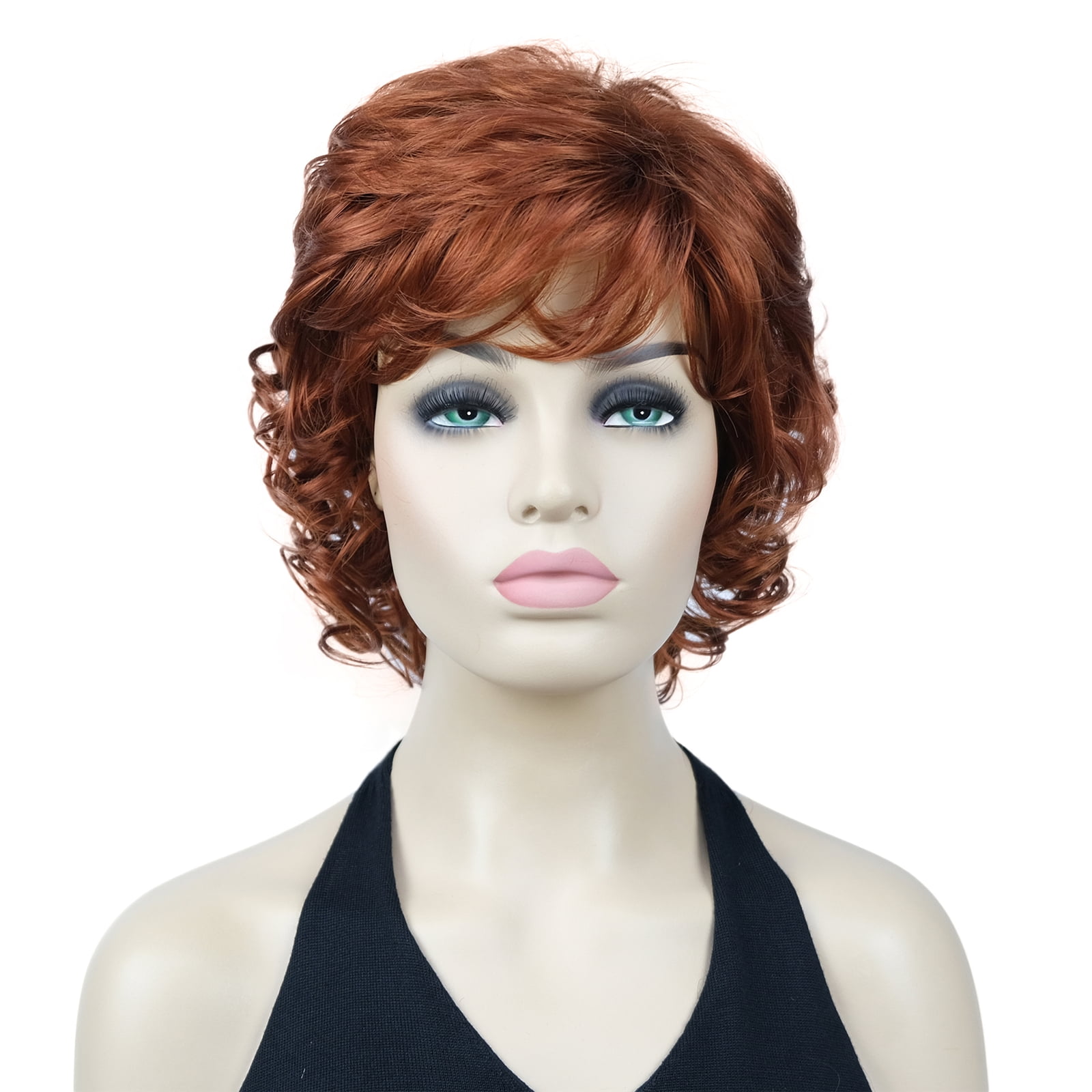 Short Curly Wigs Soft Shaggy Layered Classic Cap Full Synthetic Wigs ...