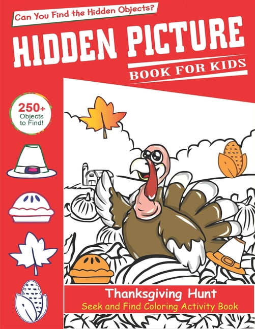 Hidden Picture Book for Kids, Thanksgiving Hunt Seek And Find Coloring ...