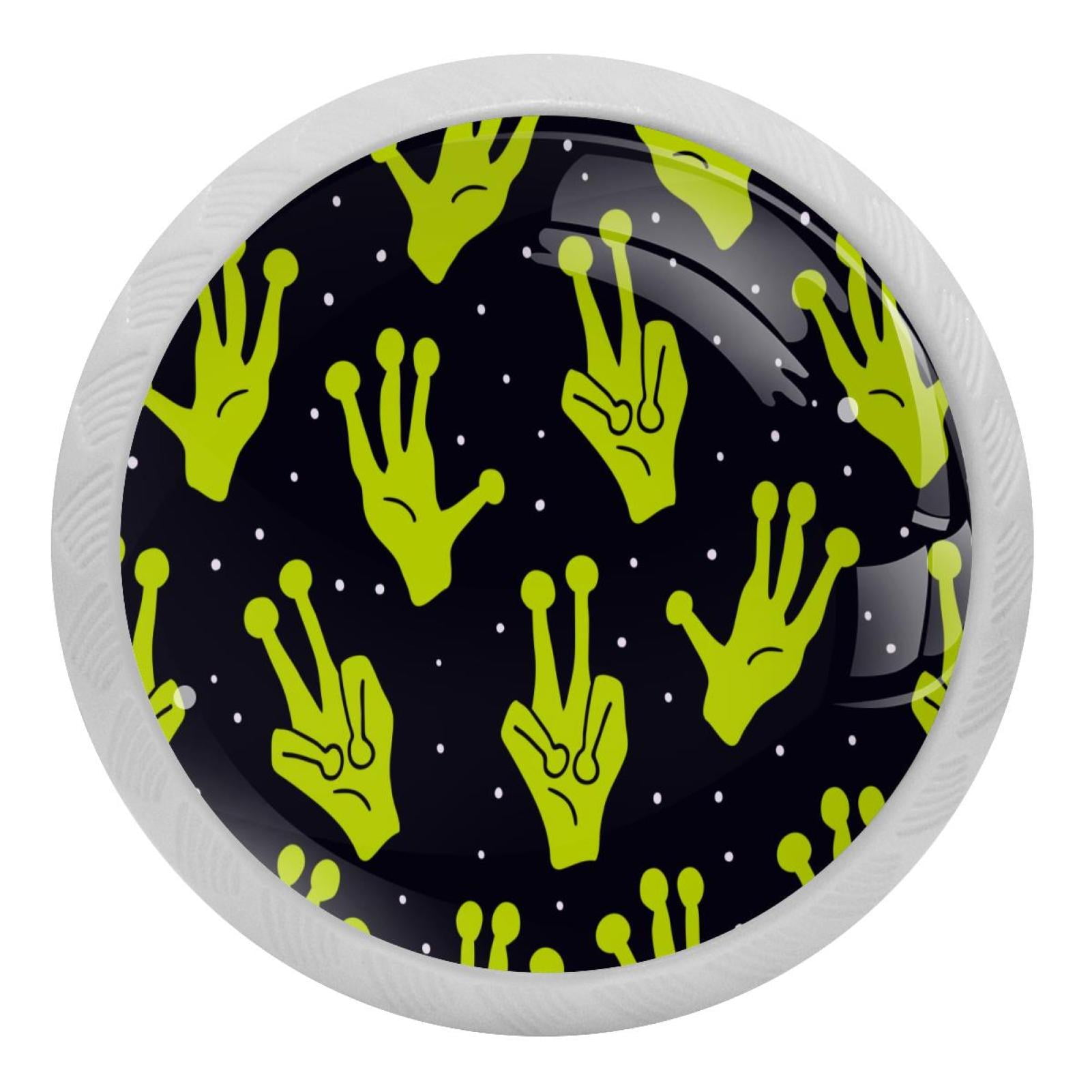 4PCS Round Aliens Hands Cabinet Fluorescence Knob Glowing in the Dark ...