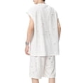 Ceisia Men's Distressed Hole Sleeveless Tank Top And Shorts Set Casual ...
