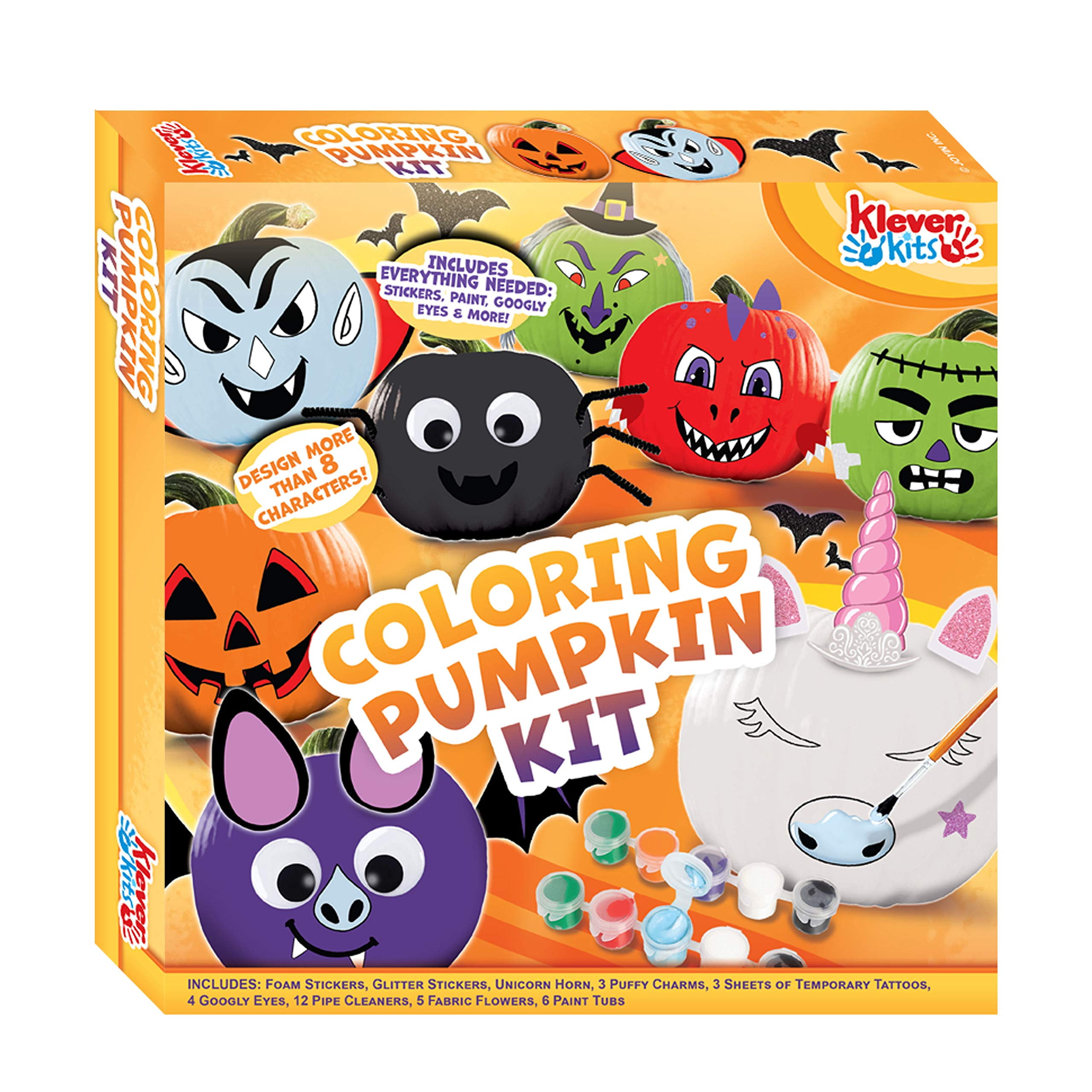 Halloween Kids DIY Arts and Craft Coloring Pumpkin Kit for Kids DIY ...