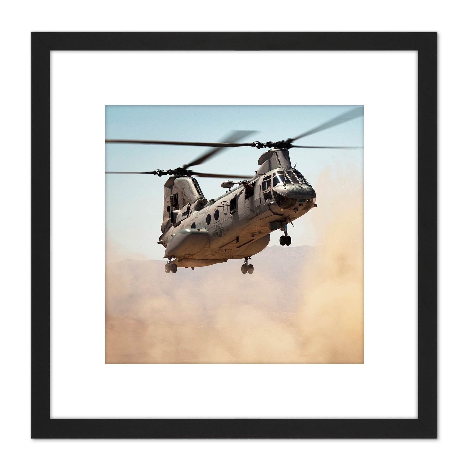 Military USA Marine Corps Helicopter CH-46E Sea Knight Photo 8X8 Inch ...