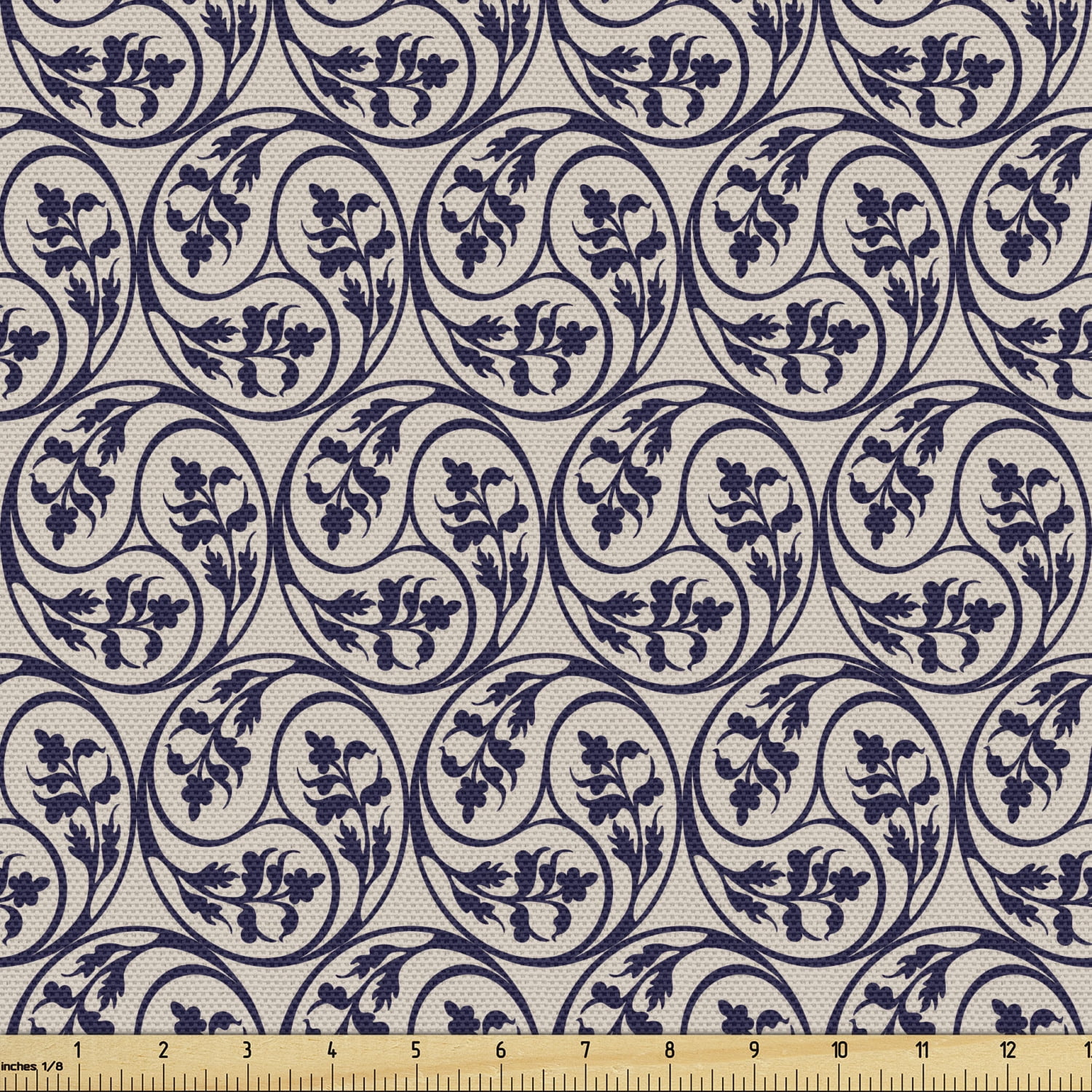 Ethnic Fabric by the Yard, Middle Eastern Traditional Floral Pattern ...