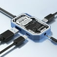 Whaledi Plugs Play USB C 4 Port Transparents Hubs 5Gbps Data Transfer ...