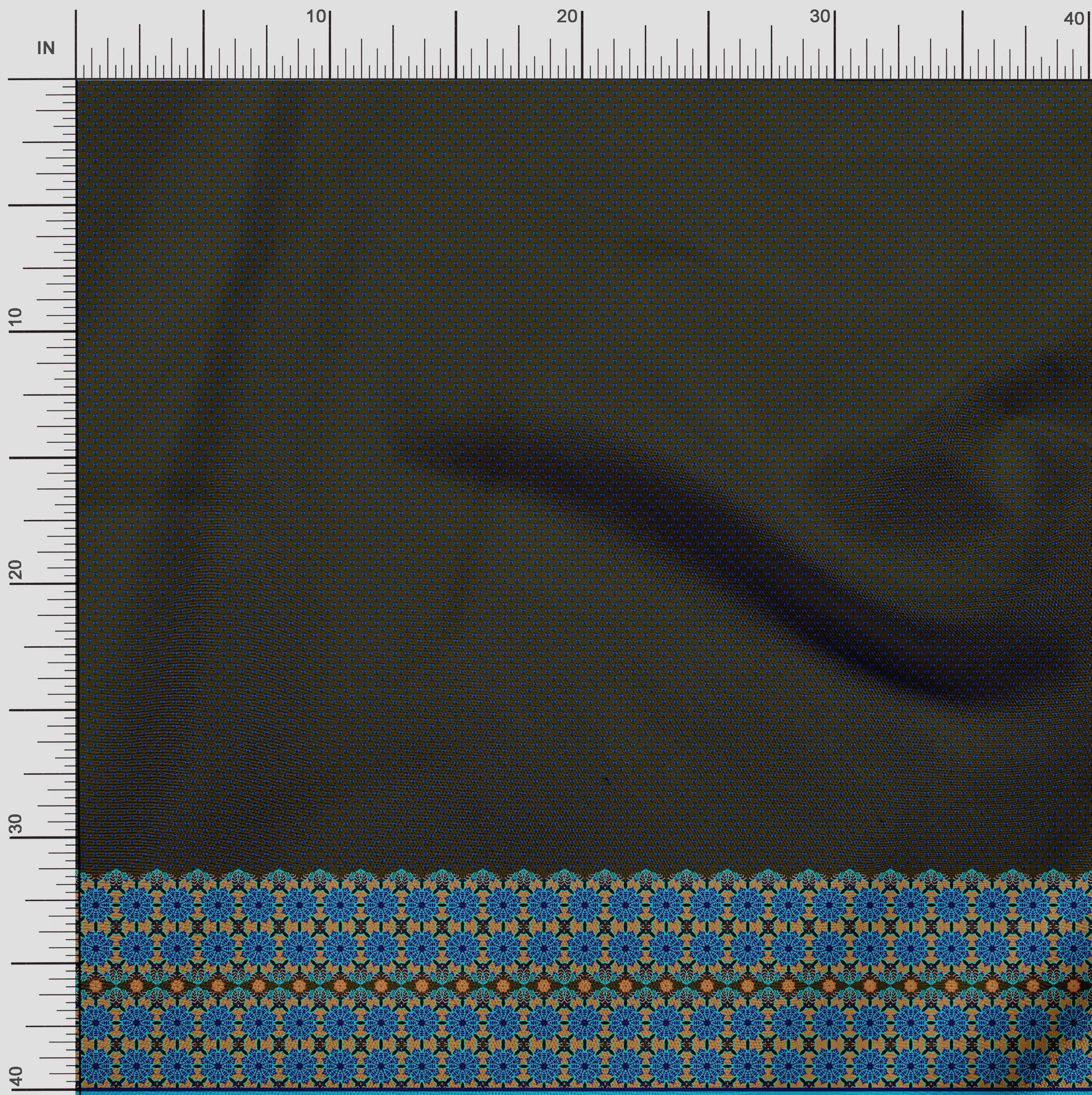 Soimoi Satin Silk Fabric Mandala & Shield Symbol Panel Print Sewing ...