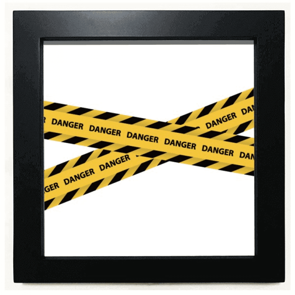 Logo de advertencia de peligro Mesa de pared con marco cuadrado negro ...