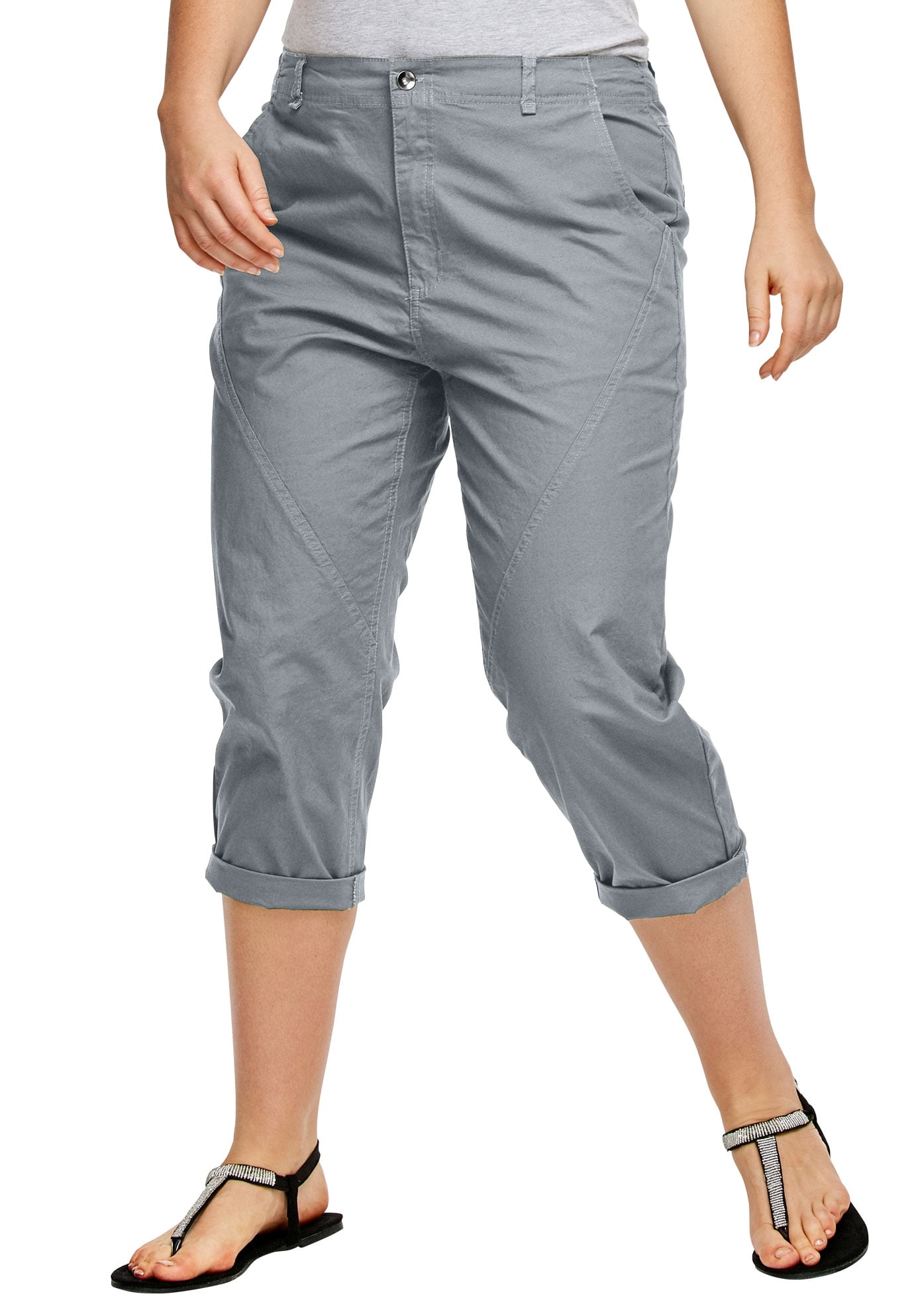 Ellos Plus Size Seamed Capris - Walmart.com