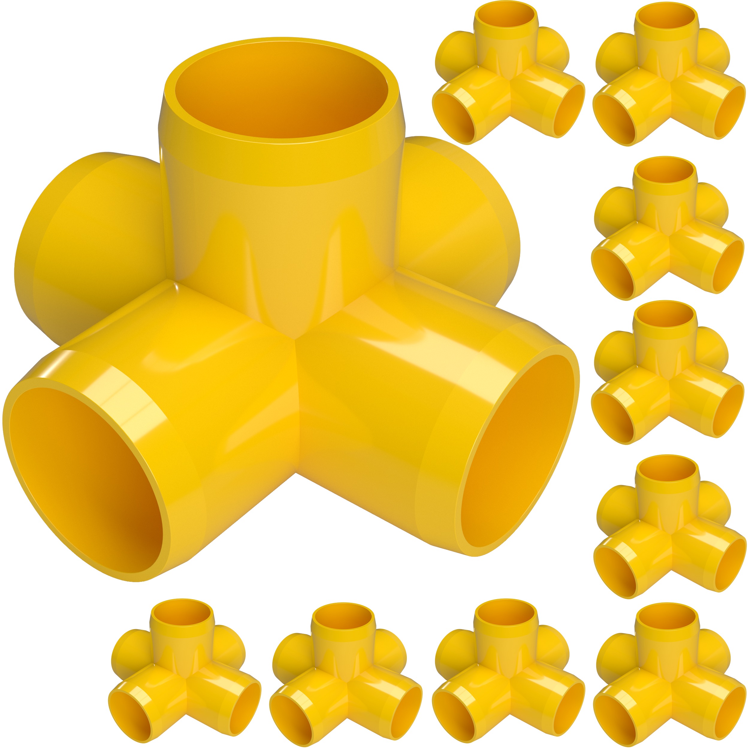 FORMUFIT PVC Fitting, 5-Way Cross Side Outlet, Furniture Grade, 1/2 ...