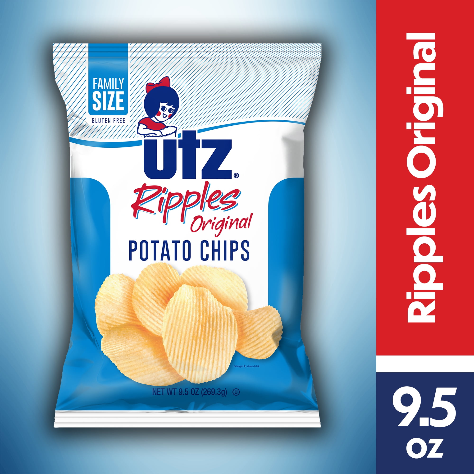 Utz Ripples Original Potato Chips 9.5 oz - Walmart.com