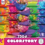 Ceaco 750-Piece Colorstory - Teacups Interlocking Jigsaw Puzzle ...