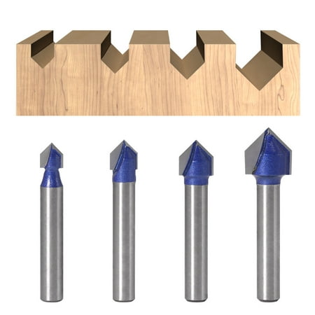Qianli Set of 4 professional-grade 90 degree V-blades woodworking ...