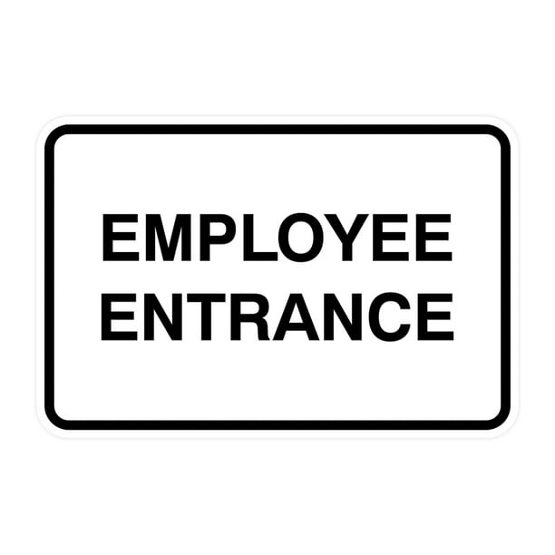 Classic Framed Employee Entrance Sign (White) - Large - Walmart.com
