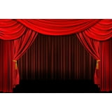 Multiple Red Layered Stage Wall Mural by Wallmonkeys Peel and Stick ...