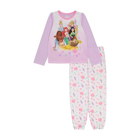 Disney Princess Girls Pajama Set, Long Sleeve Top and Pants 2pc PJ ...