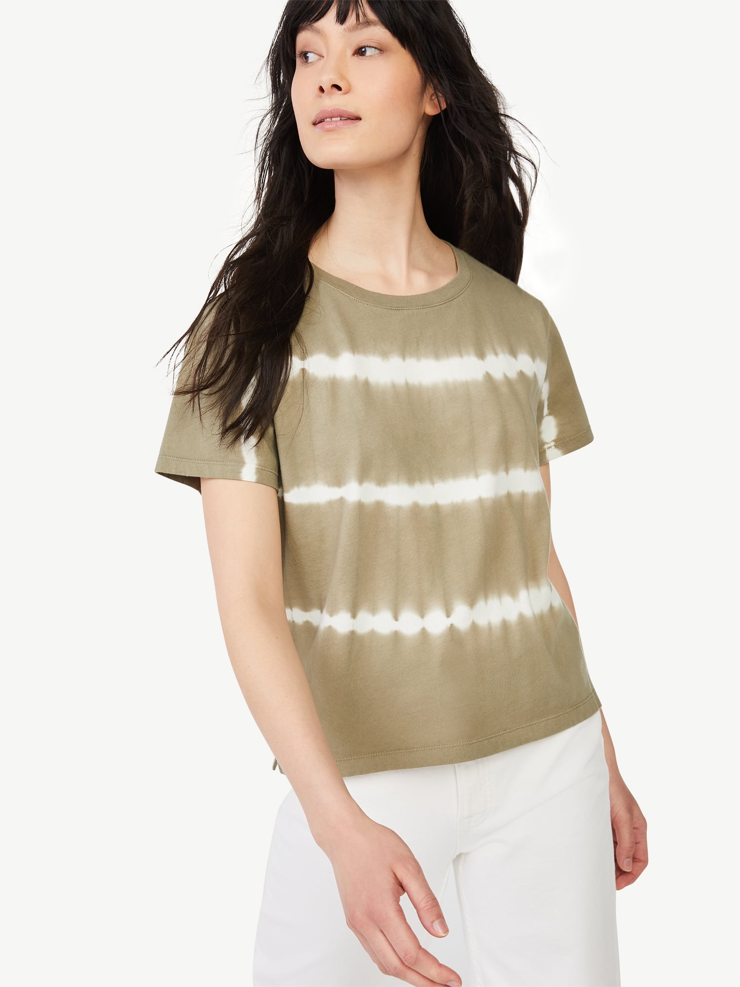 Free Assembly Women's Crop Box Tee with Short Sleeves, Sizes XS-XXXL ...