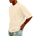 Antinious Men Solid Drop Shoulder Summer Comfortable Short Sleeve Loose ...