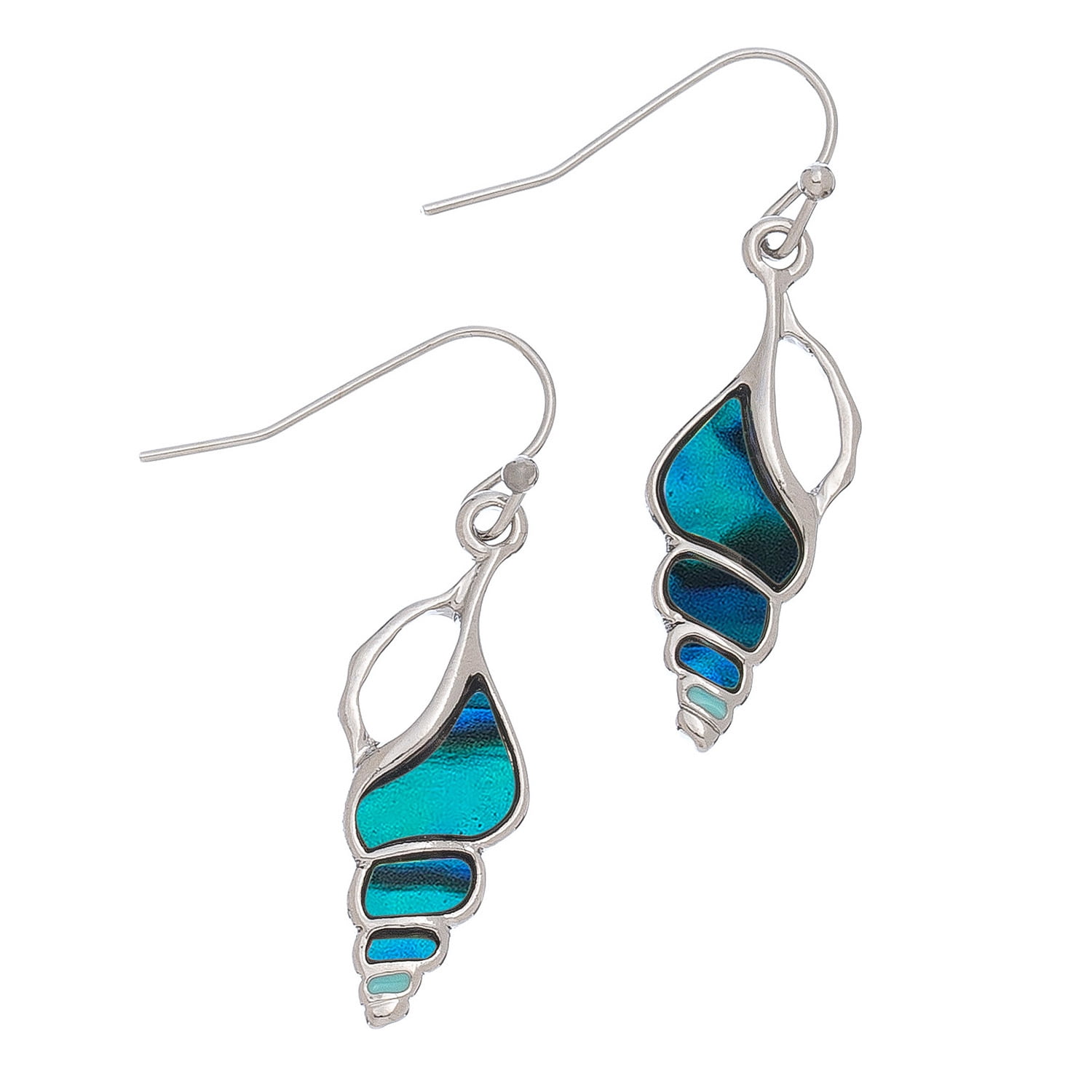 Elsie & Zoey Blue Abalone Shell Conk Shell Dangle Earrings for Women ...