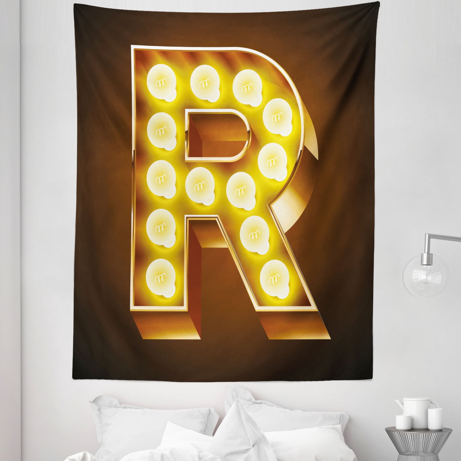 Letter R Tapestry, Old Carnival Themed Alphabet Capital R Vibrant ...