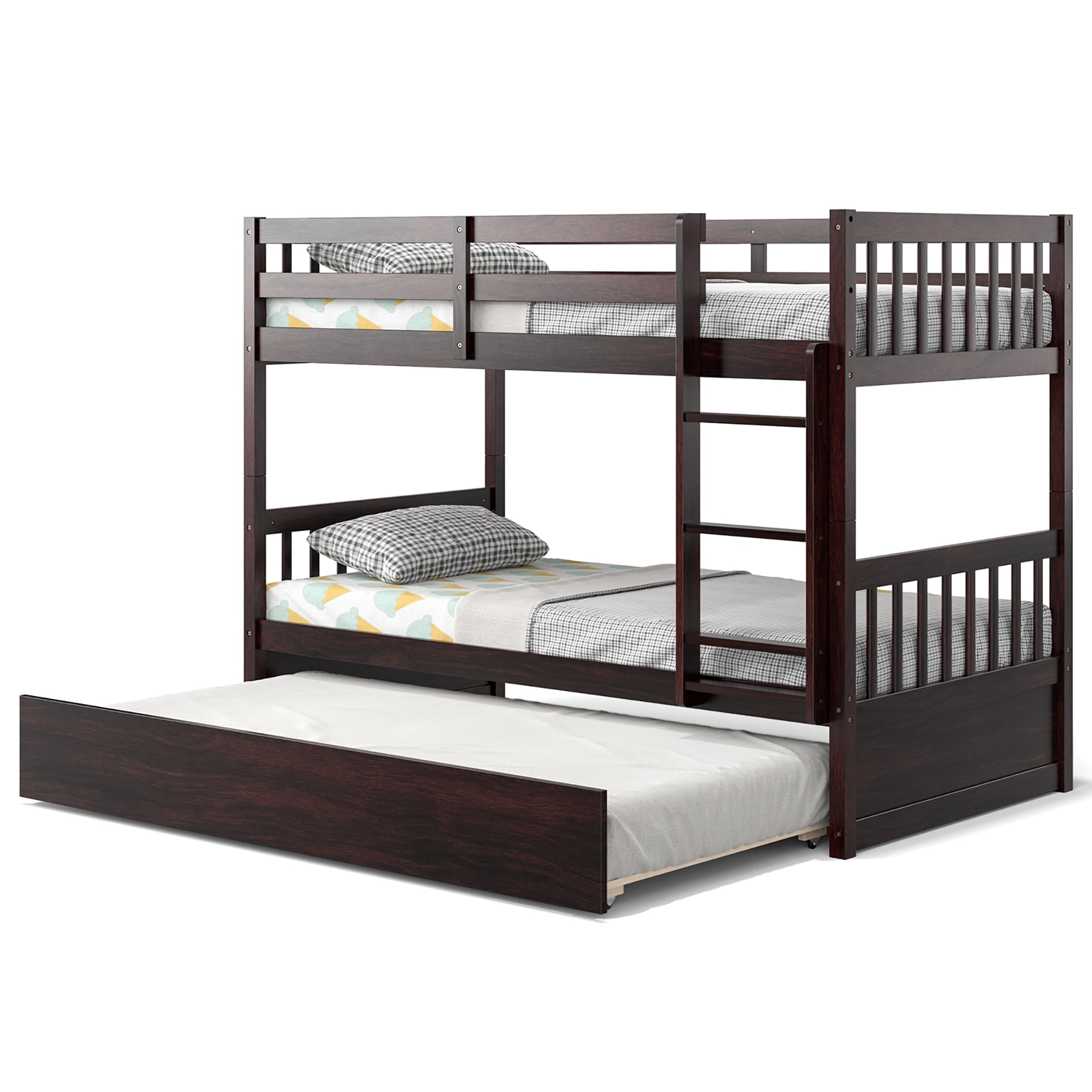 Click here for Costway Twin Over Twin Bunk Bed With Twin Trundle... prices
