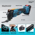 Cordless Oscillating Multi Tool Variable 6-Speed Anti-vibration include ...