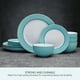 Pfaltzgraff Grayson Teal 12-Piece Dinnerware Set Stoneware Round in ...