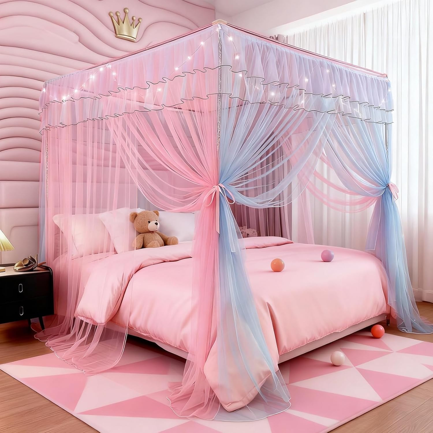 Click here for Wangbasdasd Full Size Bed Canopy With Lights  Bed... prices