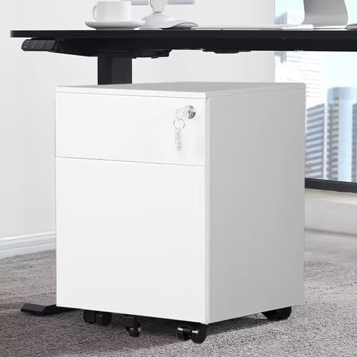 2-Drawer Rolling File Cabinet, Metal Filing Cabinet with Lock and Wheel ...