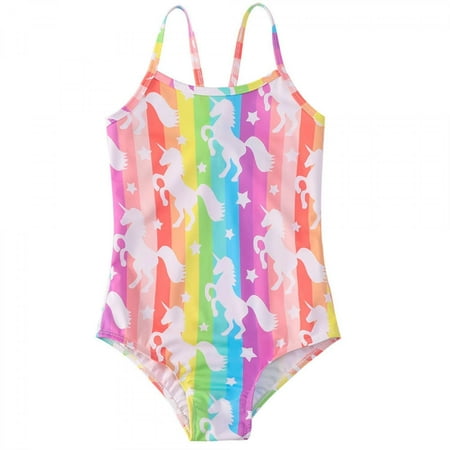 Girls One Piece Swimsuits Bathing Suits For Kids Cross Back Swimwear ...