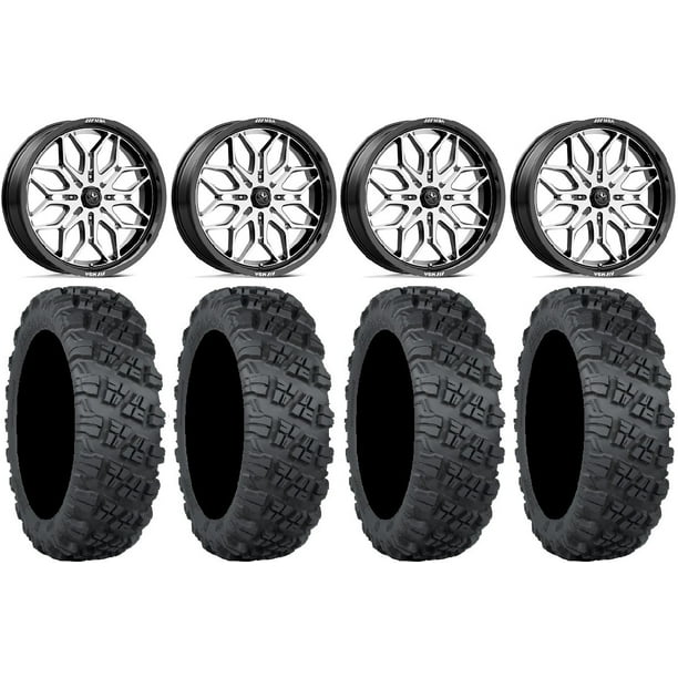 MSA Sniper 18" Wheels Machined 28" Versa Cross V3 Tires Polaris RZR XP ...