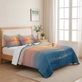 90x96in Quilt Bedding Set, Sea Bird Sunset Ocean Lightweight Coverlet ...