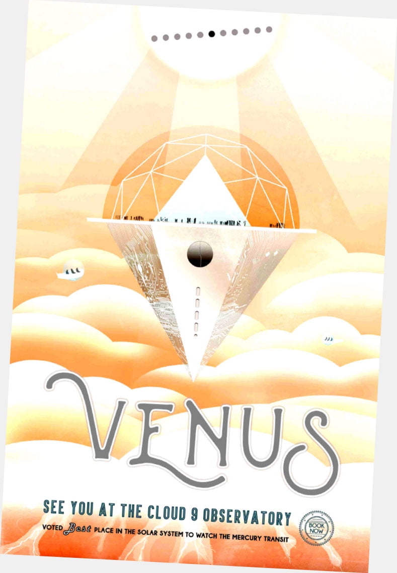 Nasa Travel Poster Art Poster 24"x36" 24x36 Venus Multi-Color Square ...
