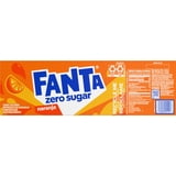 Fanta Zero Sugar, Caffeine-Free Orange Fruit Soda Pop, 12 fl oz, 12 ...