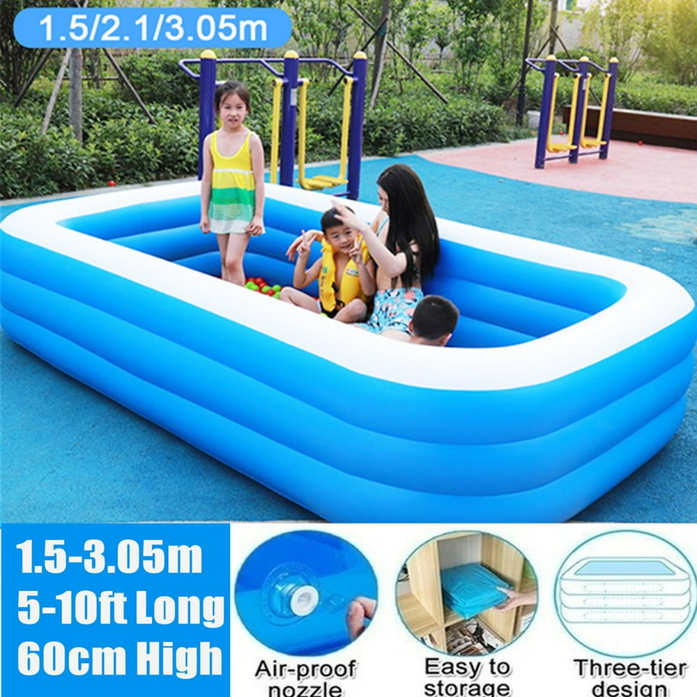 Portable Kids Adults Inflatable Swimming Pool Summer Home Outdoor ...